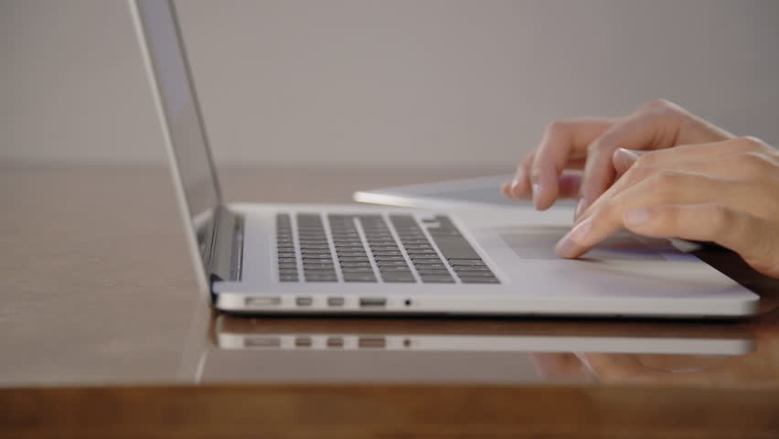 Close up Hands Scrolling Laptop Stock Footage Video (100% Royalty-free ...