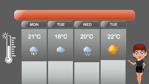 Weather Forecast Vector Animation Stock Footage Video (100% Royalty ...