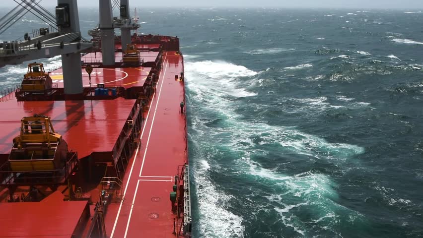 Cargo Ship Rolling Stormy Sea Huge 库存影片视频（100% 免版税）1015670176 ...