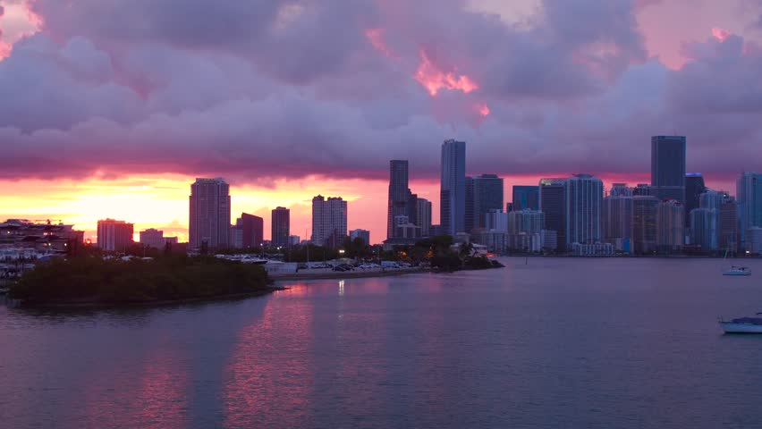 miami downtown skyline Stock Footage Video (100% Royalty-free ...