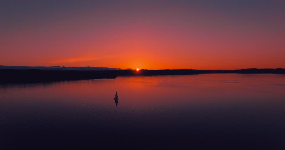 Orange Sunset at Washington Island, Wisconsin image - Free stock photo ...