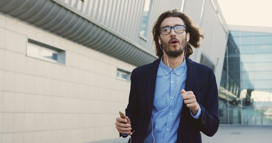 young man office worker rushing work Stock Footage Video (100% Royalty ...