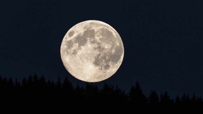 awesome moon rising over pine mountain Stock Footage Video (100% ...