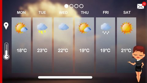 Weather Forecast Vector Animation Stock Footage Video (100% Royalty ...