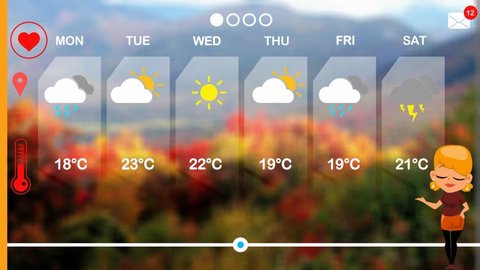 Weather Forecast Vector Animation Stock Footage Video (100% Royalty ...