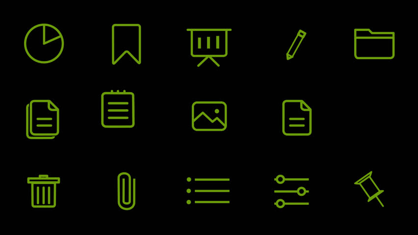 animated line icons pack 1 alpha Stock Footage Video (100% Royalty-free ...