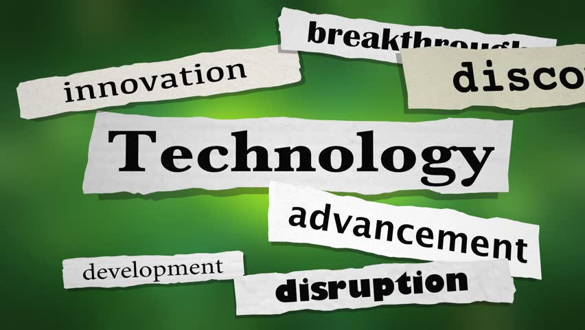 technology innovation disruption invention headlines 3d Stock Footage ...