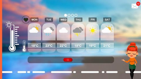 Weather Forecast Vector Animation Stock Footage Video (100% Royalty ...