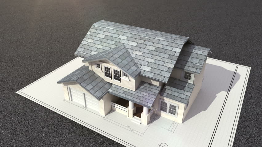 Architectural Drawing Changed Three-dimensional House. : vidéo de stock ...