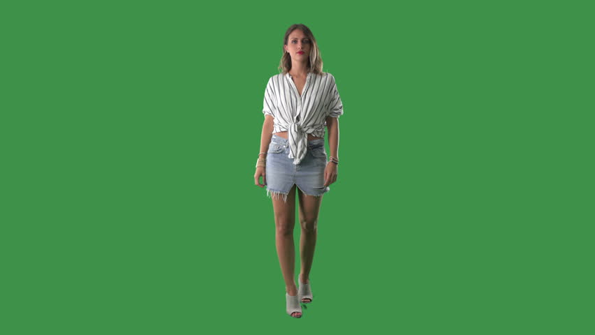 full body green screen chromakey portrait Stock Footage Video (100% ...