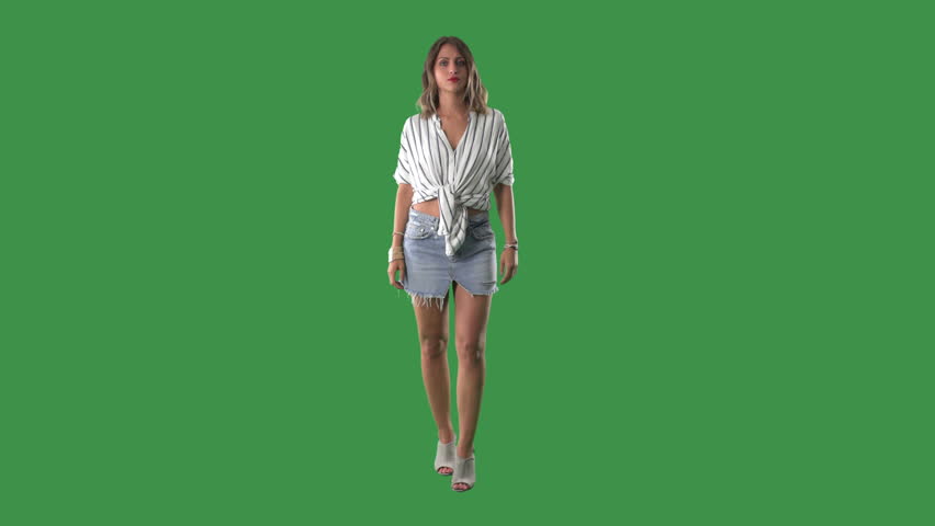 full body green screen chromakey portrait Stock Footage Video (100% ...