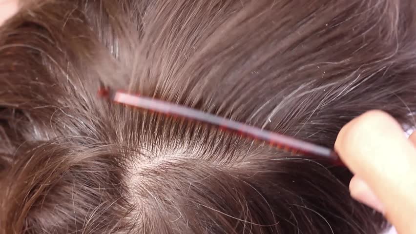 hairdresser combs human's hair comb top Stock Footage Video (100% ...