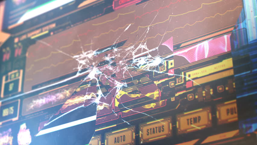 futuristic life support monitor broken screen Stock Footage Video (100% ...