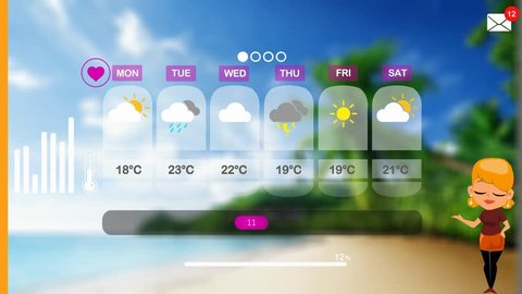 Weather Forecast Vector Animation Stock Footage Video (100% Royalty ...