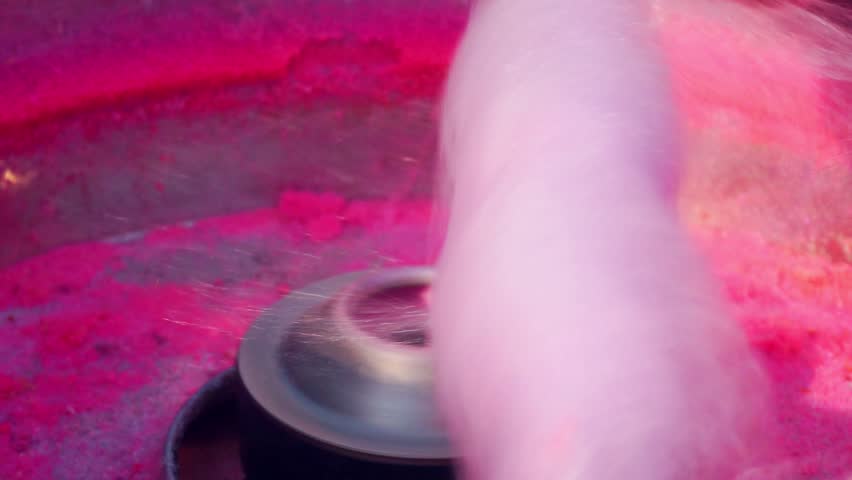 process making pink sweet cotton candy Stock Footage Video (100% ...