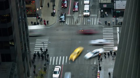Timelapse Downtown Intersection Chicago Illinois Stock Footage Video ...