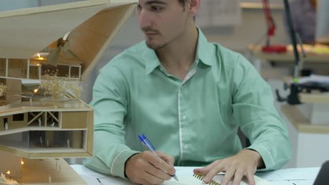 Architects Working On Building Model Modern Stock Footage Video (100% ...