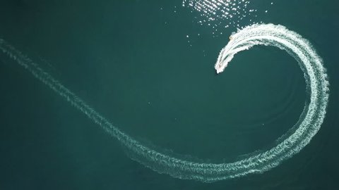 Speed Boat Pulling Rubber Ring Above Stock Footage Video (100% Royalty ...