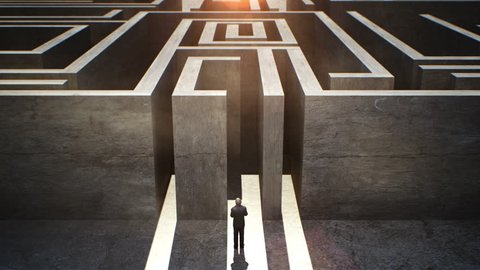 Obstructing Huge Maze Front Businessman Business Stock Footage Video ...