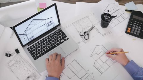 Production Designer Sketching Drawing Development Design Stock Photo ...