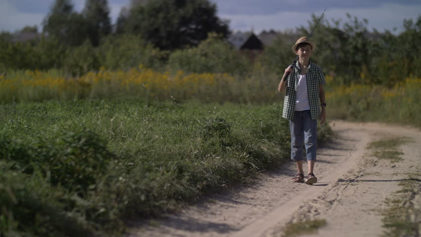 Hillbilly Boy Goes Fishing with Stock Footage Video (100% Royalty-free ...