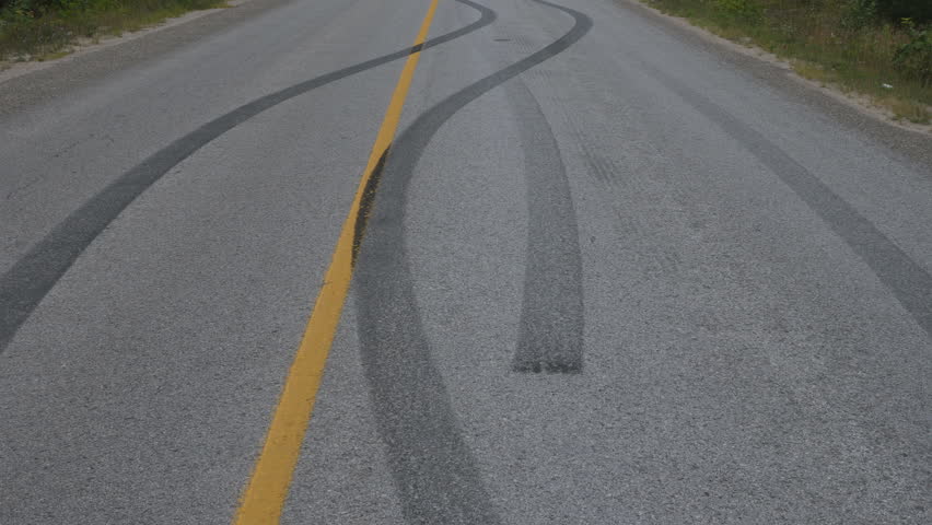 Skid Marks On Road from Stock Footage Video (100% Royalty-free ...