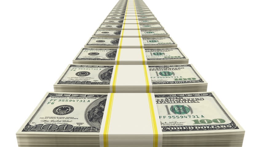 animation hundred dollar bills on white Stock Footage Video (100% ...