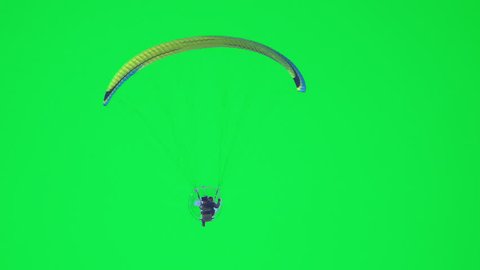 Parachute Paramotor Chroma Key Green Screen Stock Footage Video (100% ...