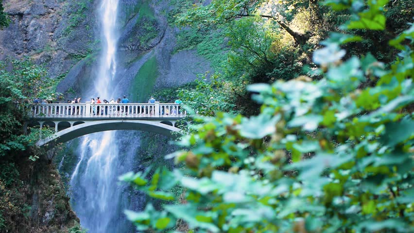 people watching waterfall bridge klamath falls Stock Footage Video (100 ...