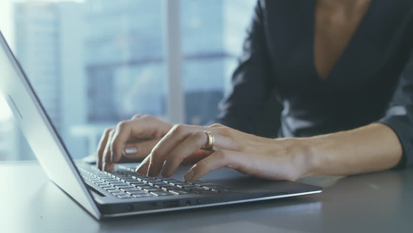 close-up hands unrecognizable business man typing Stock Footage Video ...