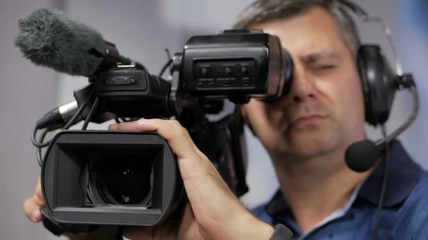 Television Operator Process Shooting Tv Program Stock Footage Video ...