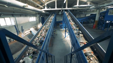 Moving Conveyor Transporter On Modern Waste Stock Photo 1214817562 ...
