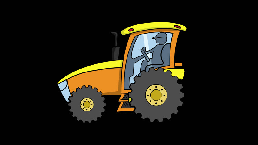Cartoon Style Tractor with Wheels Stock Footage Video (100% Royalty ...