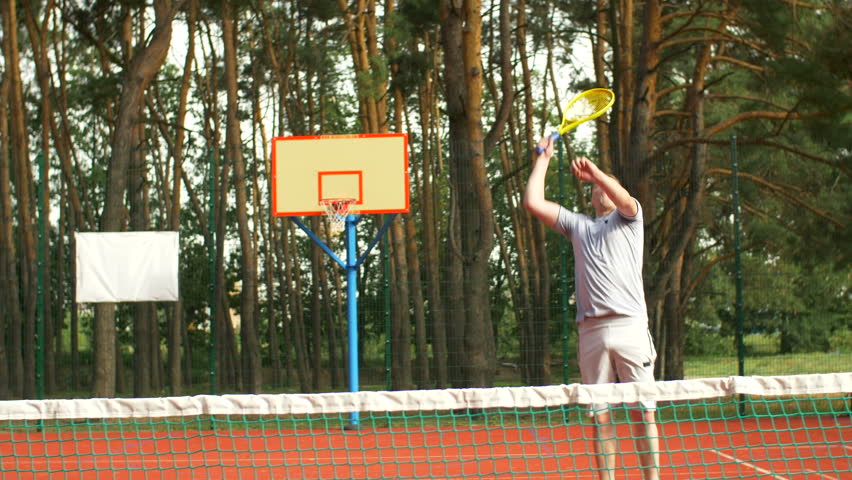 Man Hitting a Jump Shot in Tennis image - Free stock photo - Public ...