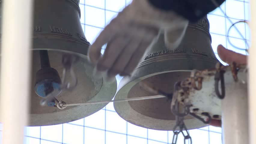 man ringing big small bells church Stock Footage Video (100% Royalty ...