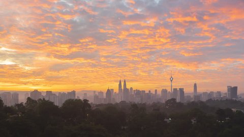 Time Lapse Beautiful Dramatic City View Stock Footage Video (100% ...