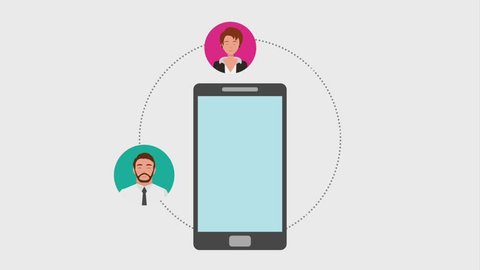 Ringing Smartphone Animation Flat Design Style Stock Footage Video (100 ...