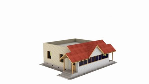 Animation House Being Built On Blueprint Stock Footage Video (100% ...