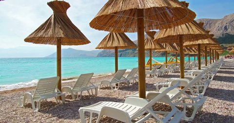 Sunny Morning View Bashka Beach Baska Stock Footage Video (100% Royalty ...