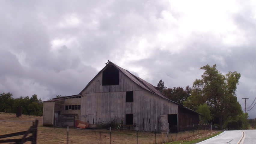 old abandoned barn falling apart left Stock Footage Video (100% Royalty ...