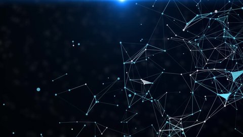 Plexus Digital Network On Blue Background Stock Footage Video (100% ...