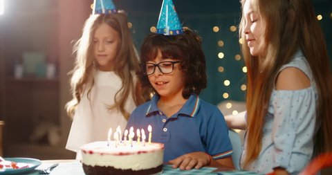 Kids Birthday Party Three Little Friends Stock Footage Video (100% ...