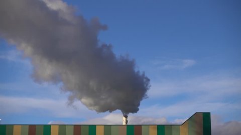 Steam Smoke Stack Across Sky Air Stock Footage Video (100% Royalty-free ...