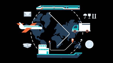 On Time Courier Parcel Delivery Animation Stock Footage Video (100% ...