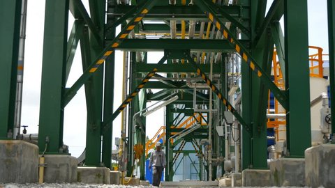 Engineer Working Heavy Industrial Plant Oil Stock Footage Video (100% ...