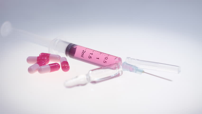 Syringe with Pink Liquid On Stock Footage Video (100% Royalty-free ...