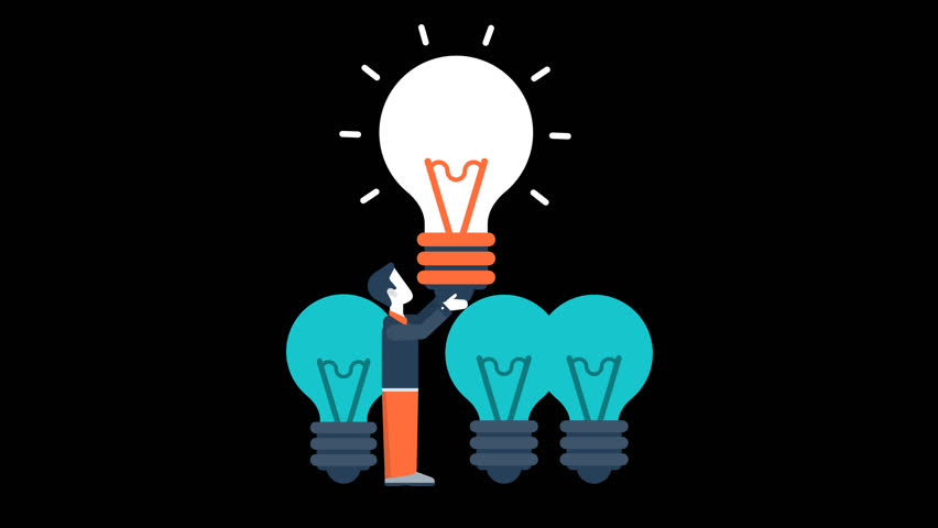 business idea light bulb innovation animation Stock Footage Video (100% ...