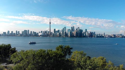 aerial view toronto skyline centre island Stock Footage Video (100% ...