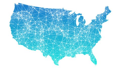 Abstract Telecommunication Network Map Usa Detailed Stock Vector ...