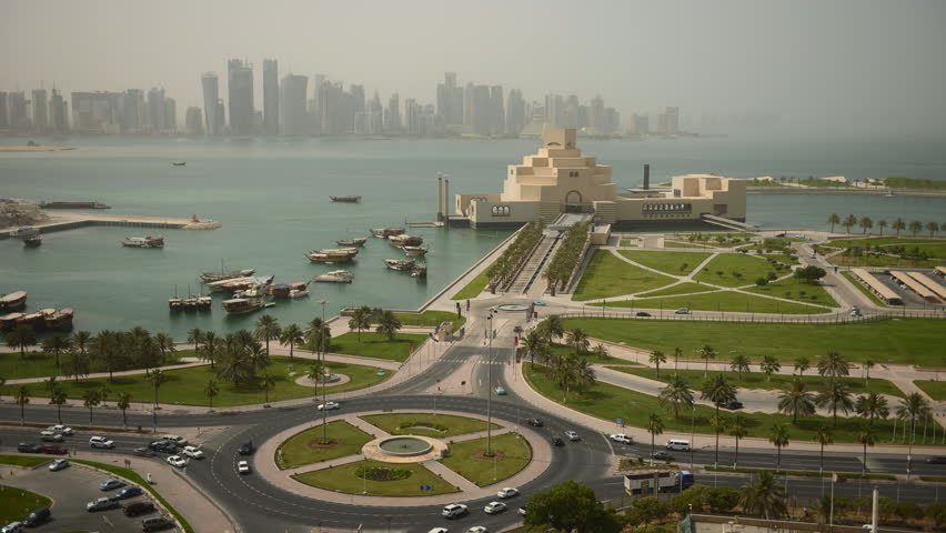 time lapse aerial view doha city Stock Footage Video (100% Royalty-free ...